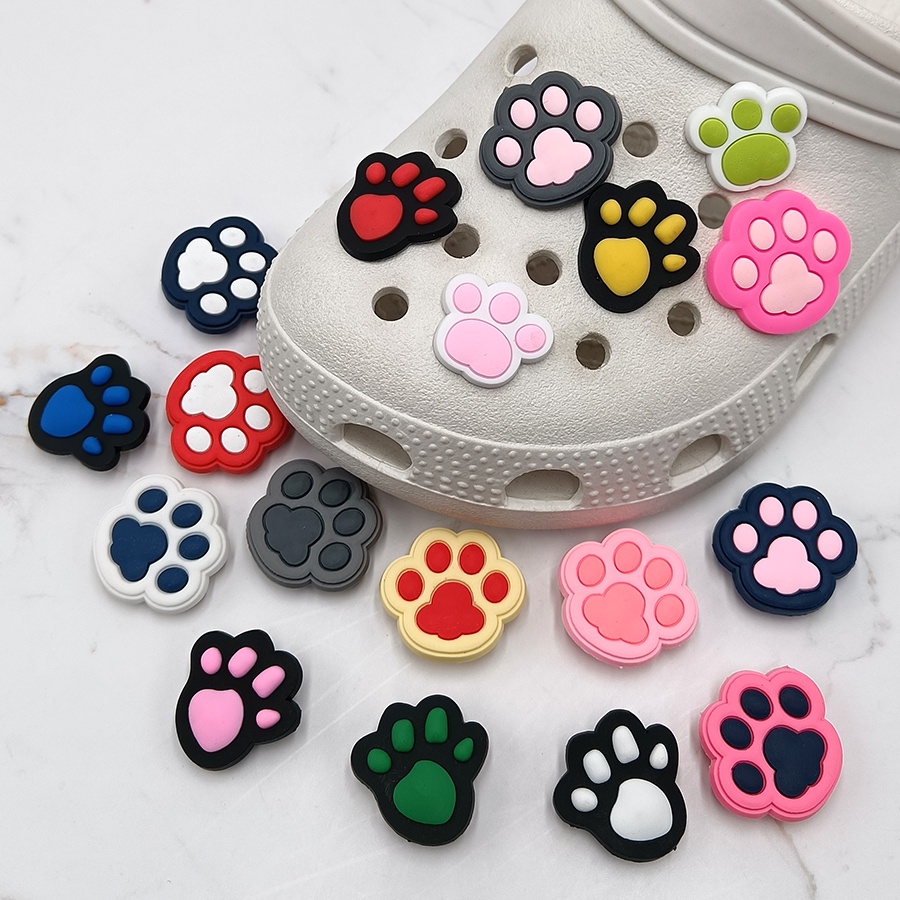 Cartoon Animal Jibits Croc Pin Dog Paw Shoe Charms Cat Paws Jibitz ...