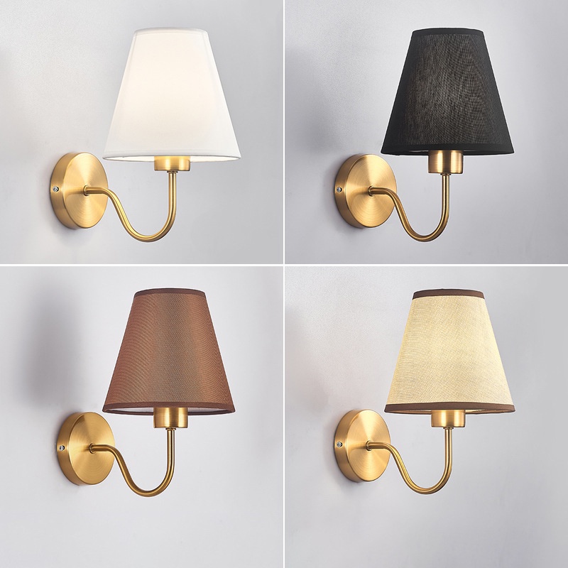 American Cloth Art Bedroom Bed Wall Lamp Nordic Modern Creative Dimming ...