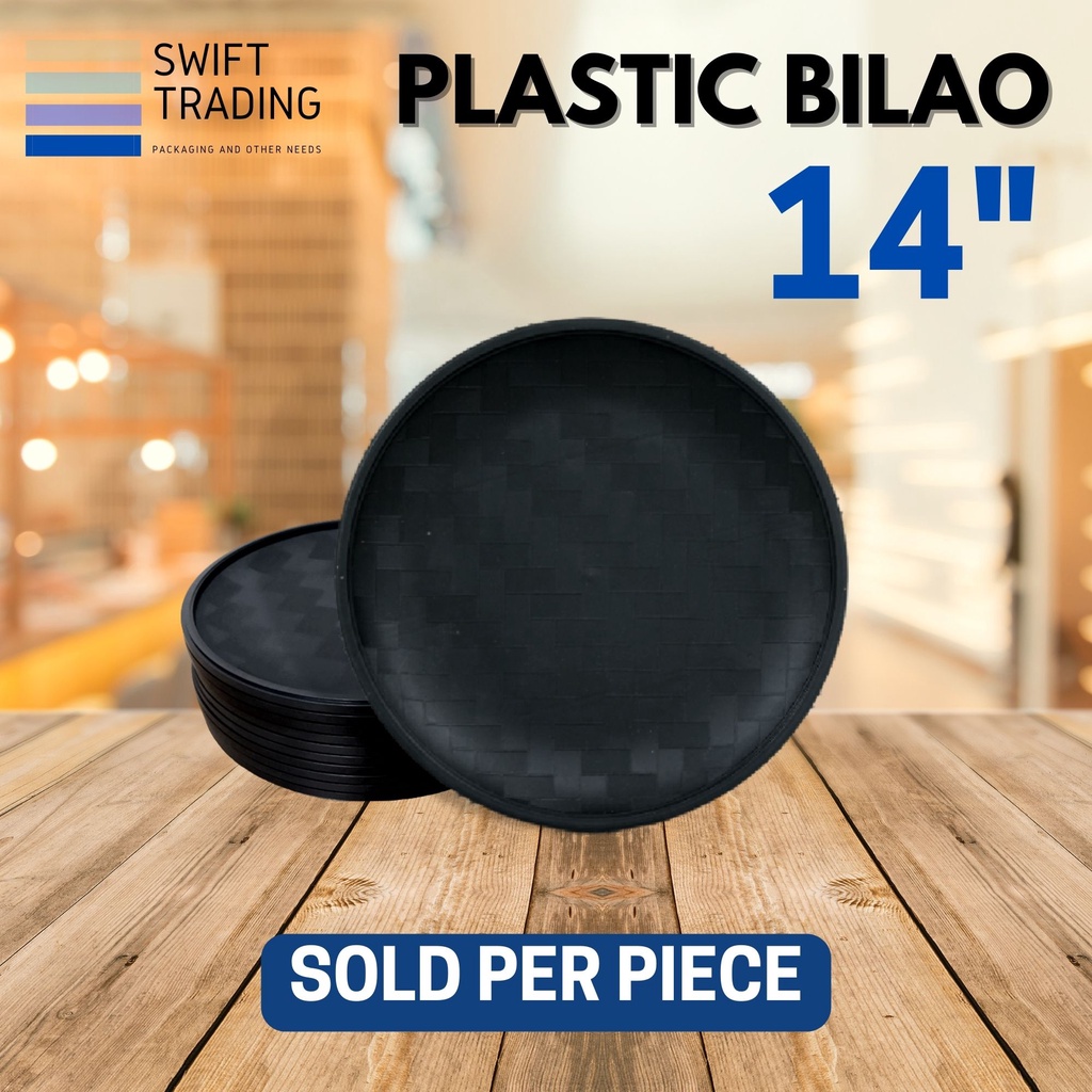 Plastic Bilao Size 14 inches Black Bilao Food Bilao Tray Reusable Bilao ...