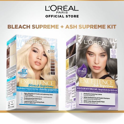 LOreal Paris Bleach Supreme and Ash Supreme 6.11 Smoky Ash Ultimate ...