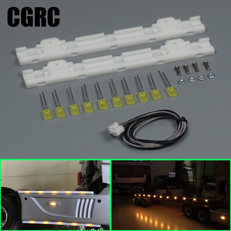 LED Side Lights Slats for 1/14 Tamiya RC Truck Trailer Tipper Scania 770S R470 R620 Actros Benz ...