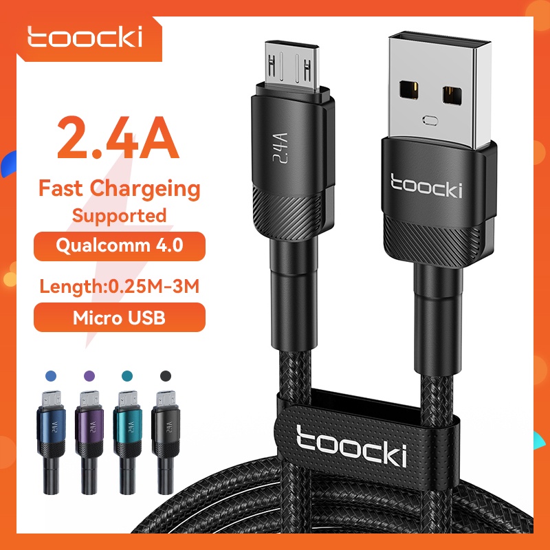 Toocki Fast Charging Micro USB Cable 2.4A Data Wire Cord Micro usb ...
