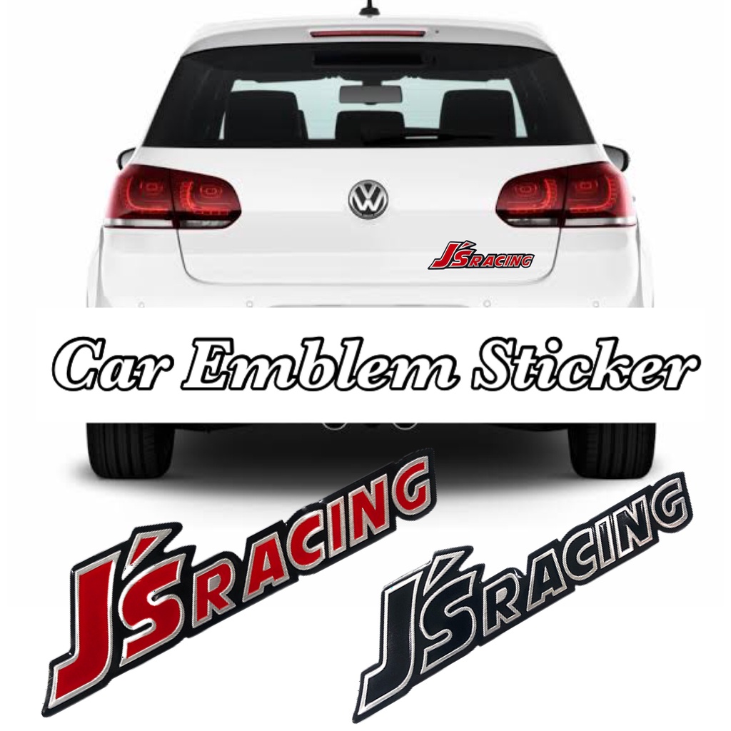 CPAO 1pcs JS RACING Car Rear Trunk Emblem Badge Sticker Decal (GOOD ...