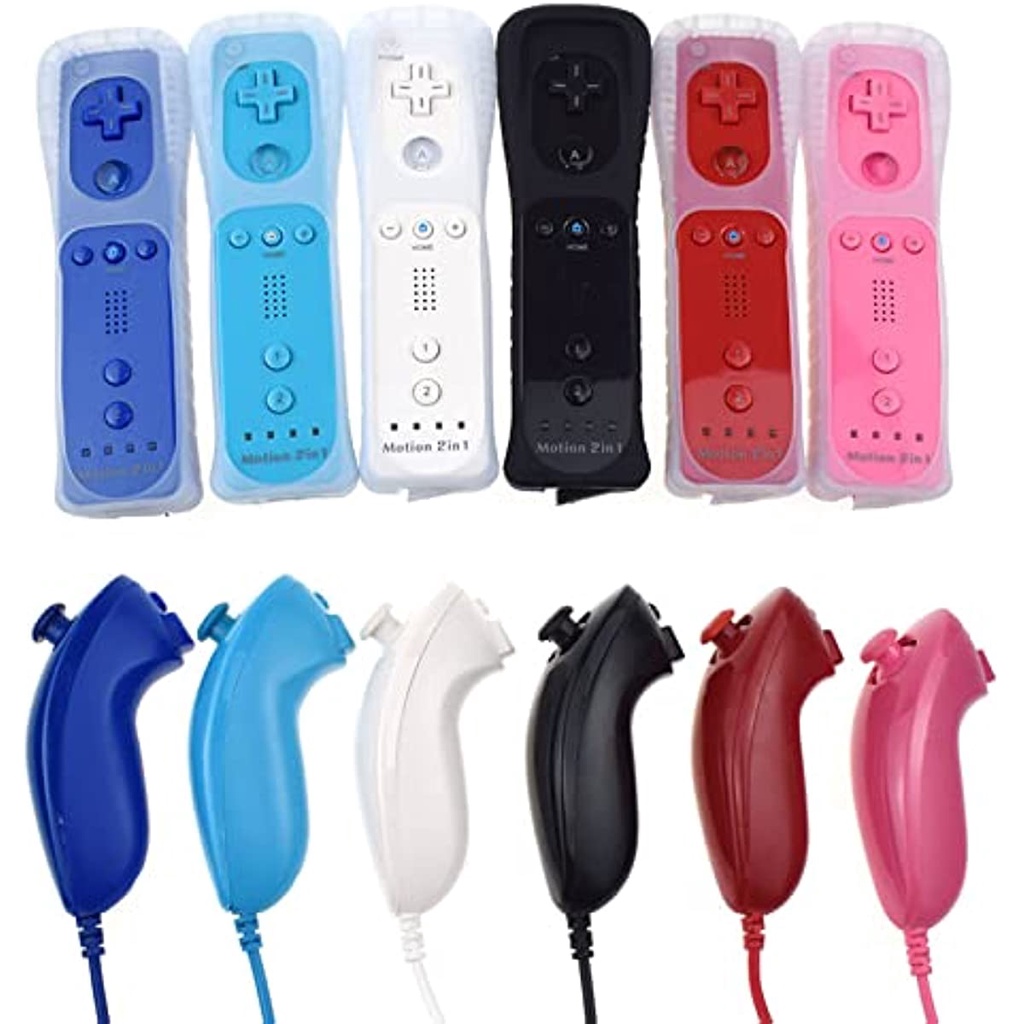 2 In1 Built-in Motion Plus Remote Controller for Wii Nunchuck ...