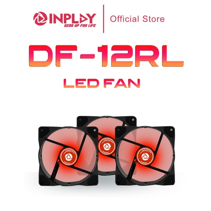 Inplay DF-12RL 120mm Bright Red LED fan for PC Case Desktop Computer ...