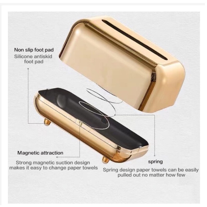 Luxury Golden Tissue Boxes Storage Napkin Holder Kitchen Tissue box ...