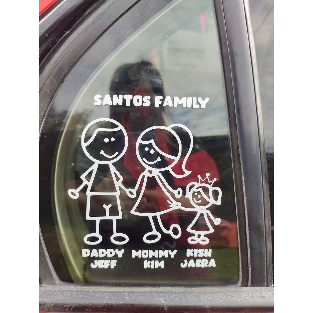 Family Car Sticker | Car Decals | Stick Figure Sticker | Waterproof ...