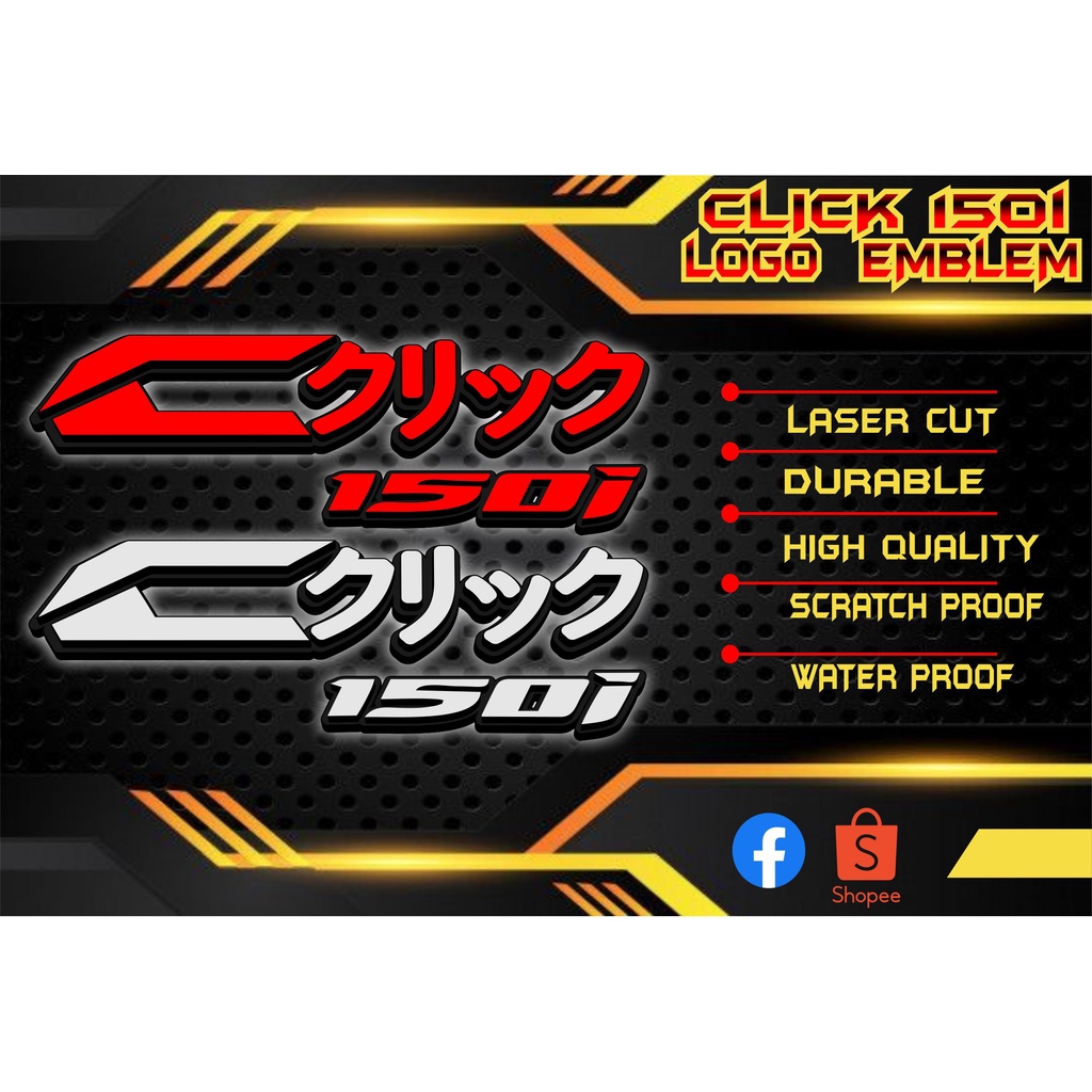 CLICK 150i Japan Honda Motorcycle Logo Emblem Laser Cut durable and ...