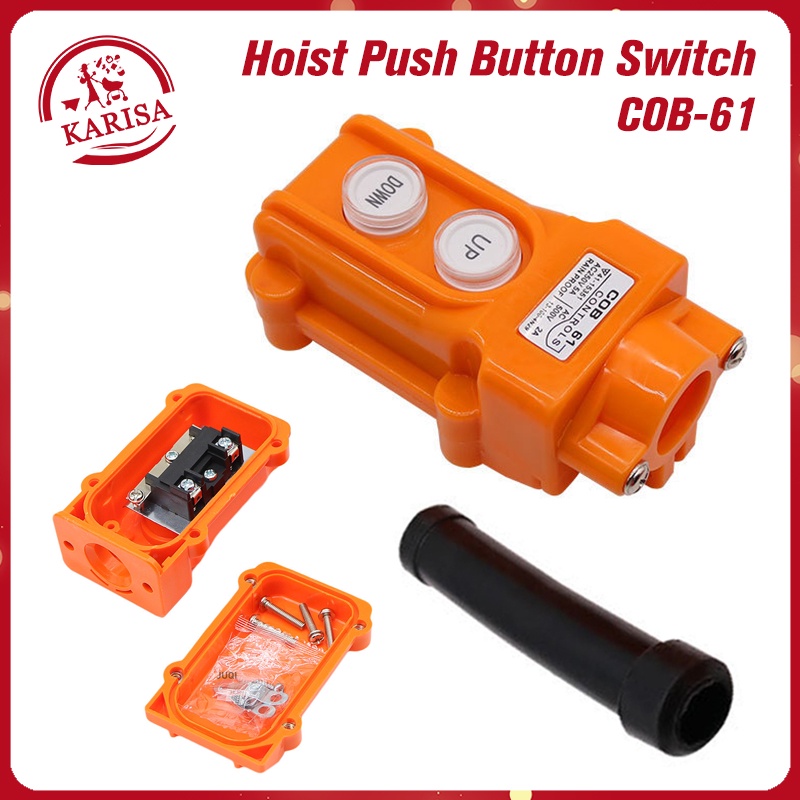 Hoist Push Button Switch 250V, 5 Amp, 500V, 2 Amp Orange Hoist Pendant ...