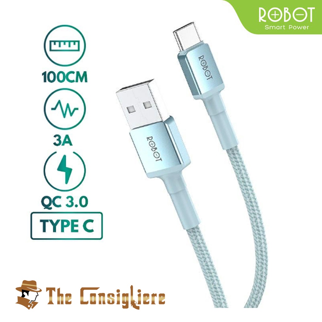 Robot RSC100 Data Cable Type C Quickcharging 3A Equipped With Velcro ...