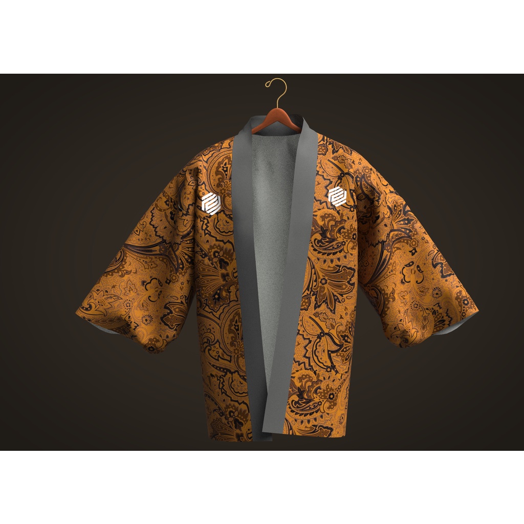 MERAH Kimono Men casual anime batik indonesia Red outer | Shopee ...