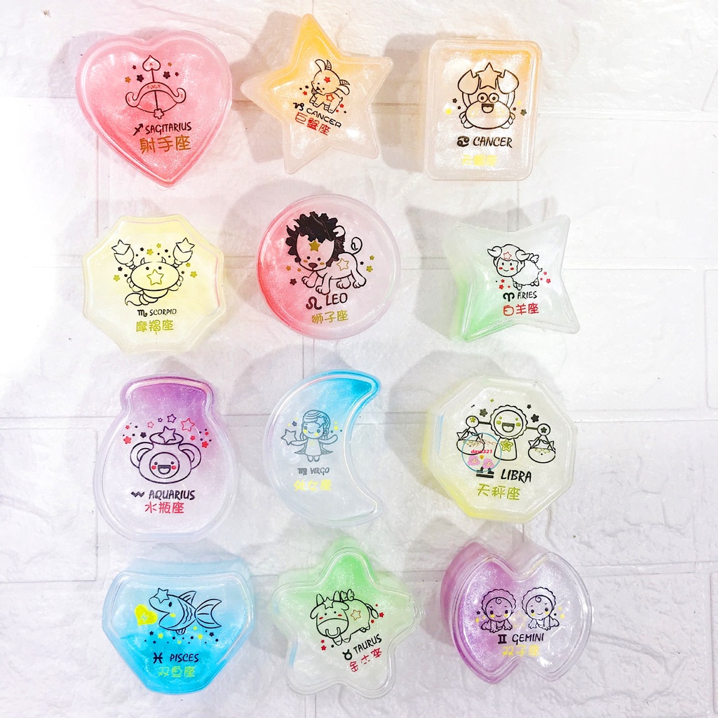 1 BOX OF SLIME ZODIAC SIGN SLAM SMILE SMALL CHEAP PRICE | Shopee ...