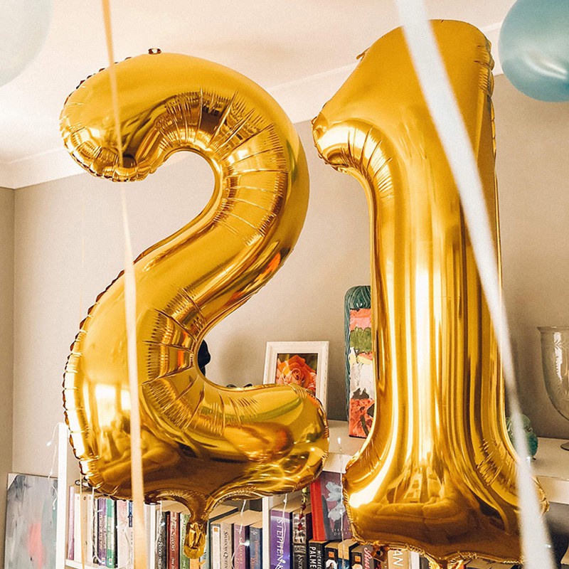 1pcs 40Inch Gold Number Balloon Aluminum foil Balloon Super big Gold ...