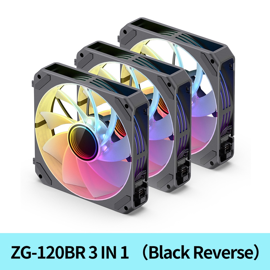 Jonsbo ZG-120 ARGB Building Block Fan Black White Splicable Tandem ...
