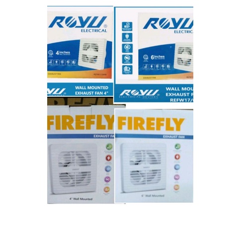 FIREFLY/ROYU WALL MOUNTED EXHAUST FAN 4", 6"PLUG NOT INCLUDED MALIIT NA ...