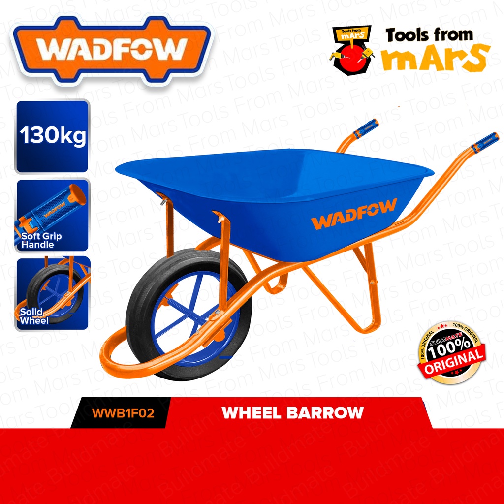 WADFOW Wheel Barrow 130KG Solid Wheel Garden Cart Utility Garden ...