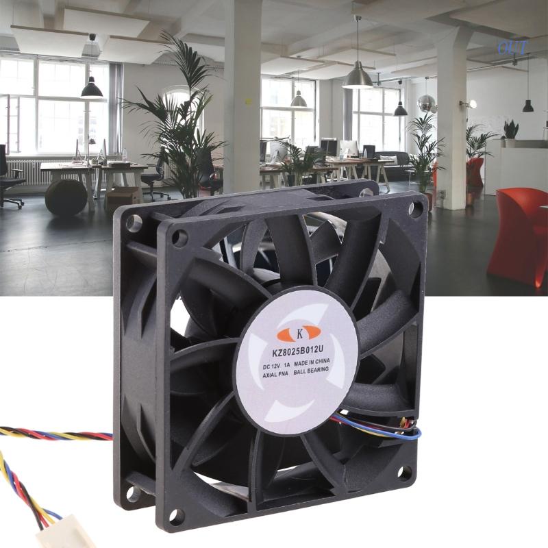 OUT 8x8x2.5cm Cooling Fan Replacement for KZ8025B012U High 6500RPM 4Pin ...
