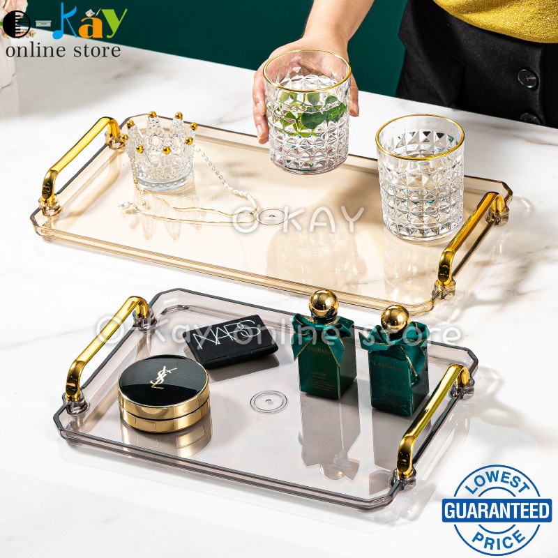 O-KAY Nordic Morandi Elegant PVC Multipurpose Double Ear Tray Home ...