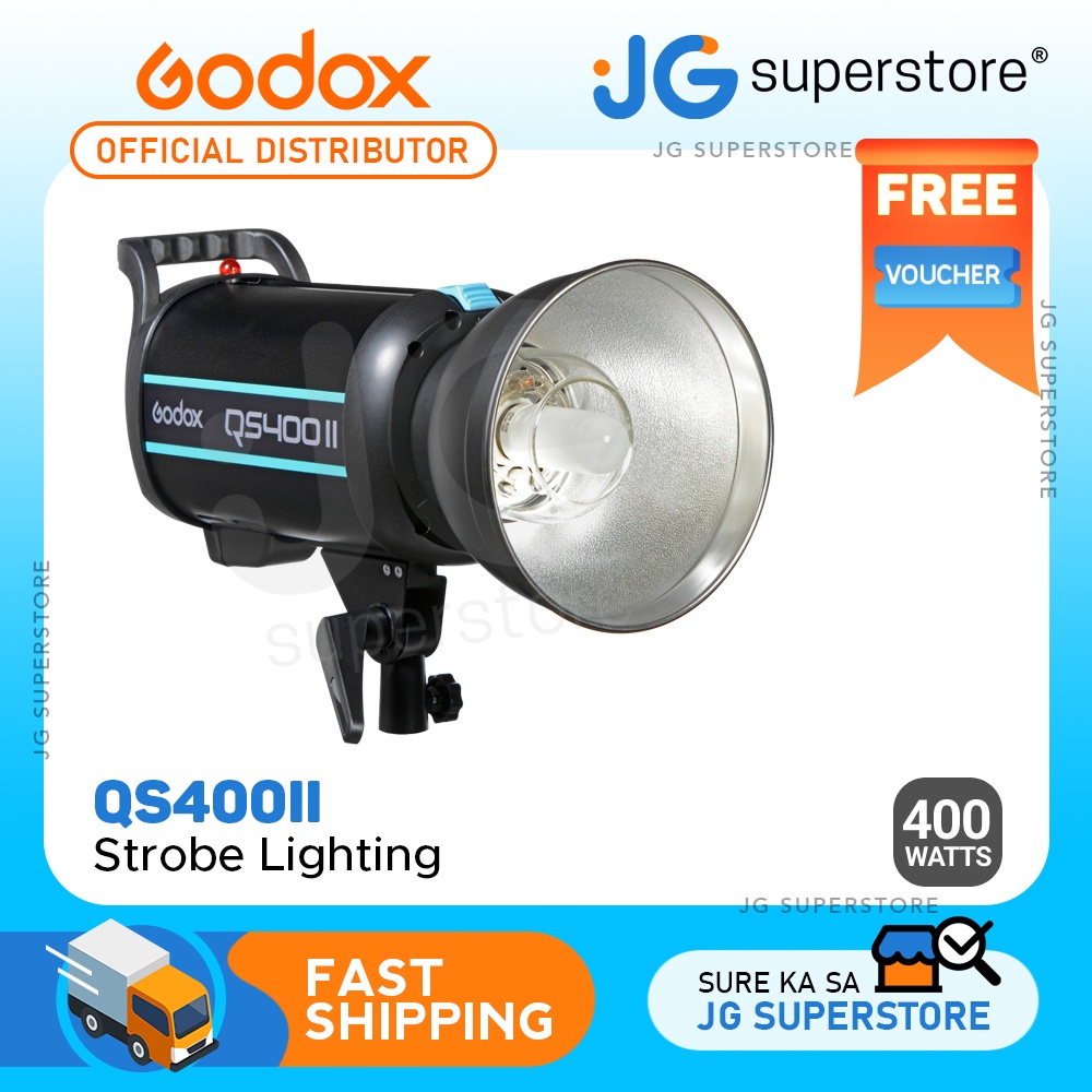 Godox QSII Series QS400II 400Ws Strobe Flash Modeling Light 5600K Color ...