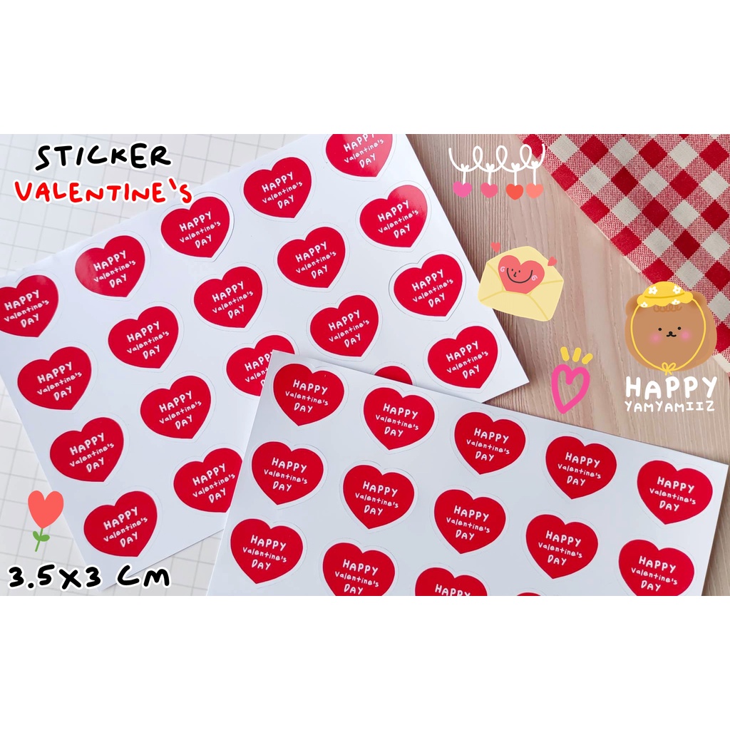 ️20happy Valentine's Day Heart Die Cut Sticker | Shopee Philippines