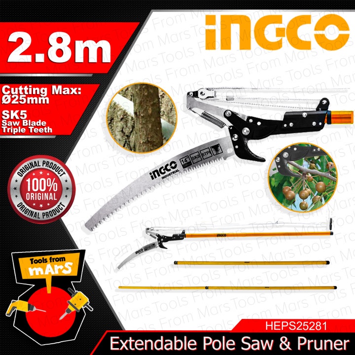 Ingco Extendable Tree Pruner Pole Saw Branch Cutter Trimmer Garden ...