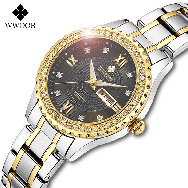 Wwoor Luxury Women Watches Waterproof Quartz Wristwatch Analog Clock ...