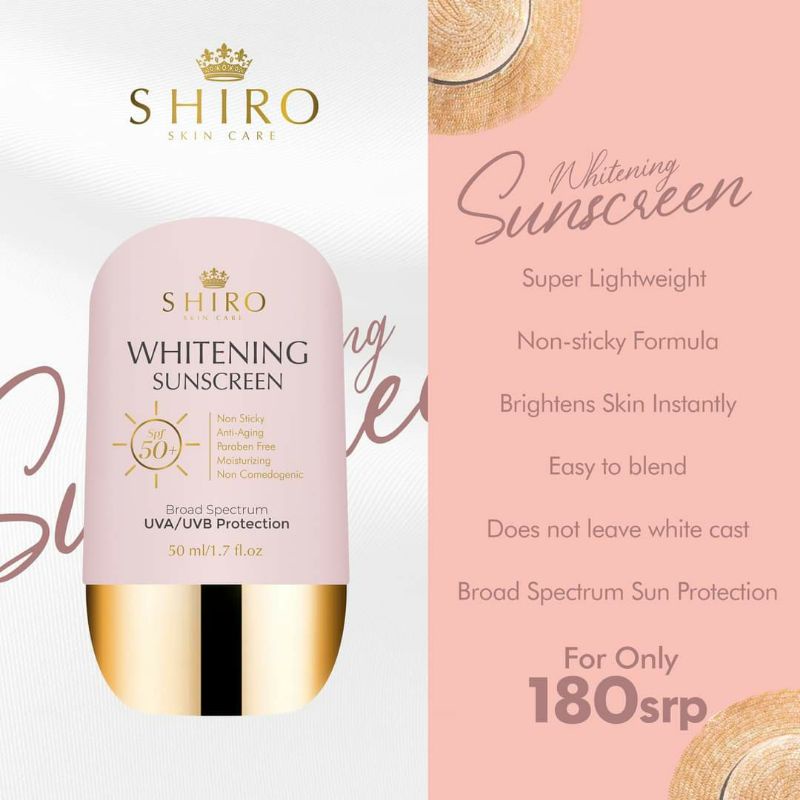 SHIRO Whitening Sunscreen 50ML | Shopee Philippines