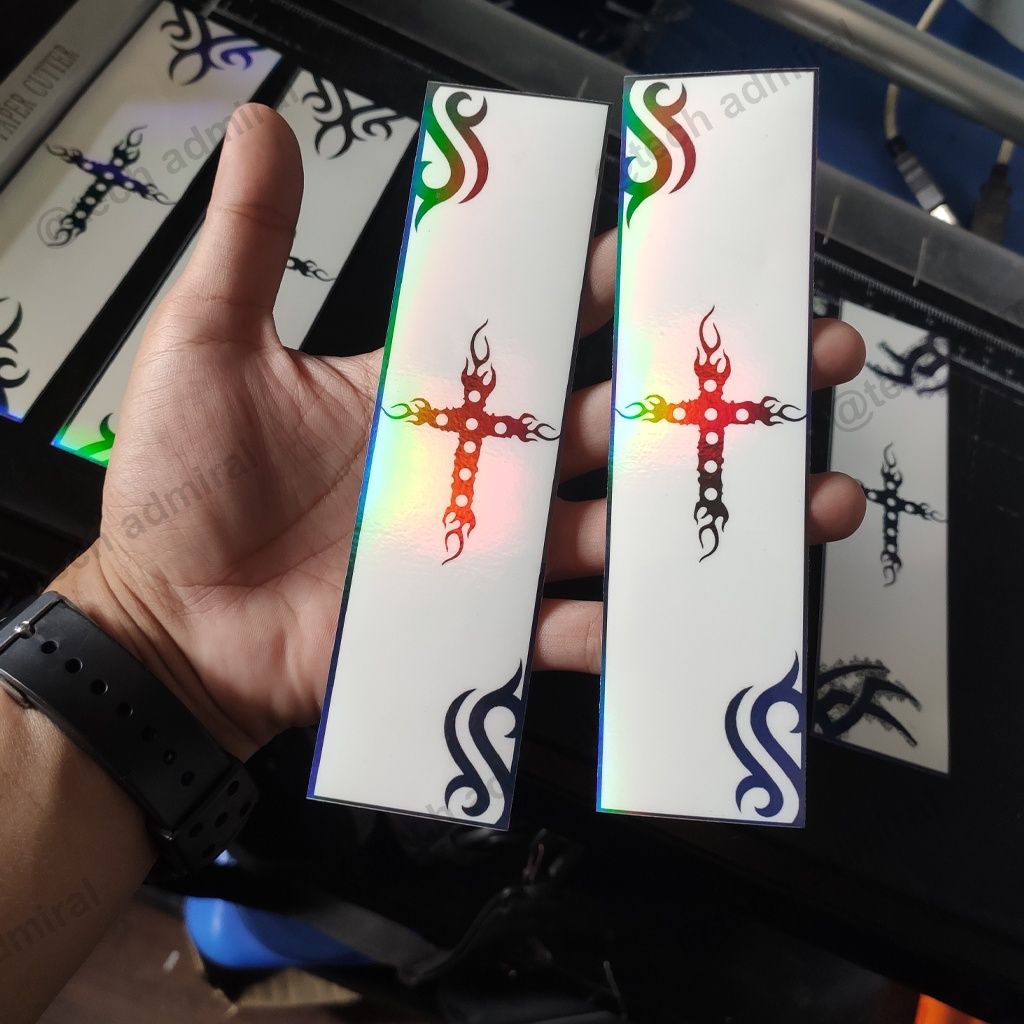 Top Box Sticker Waterproof Cross Black Edition (HOLOGRAPHIC) | Shopee ...