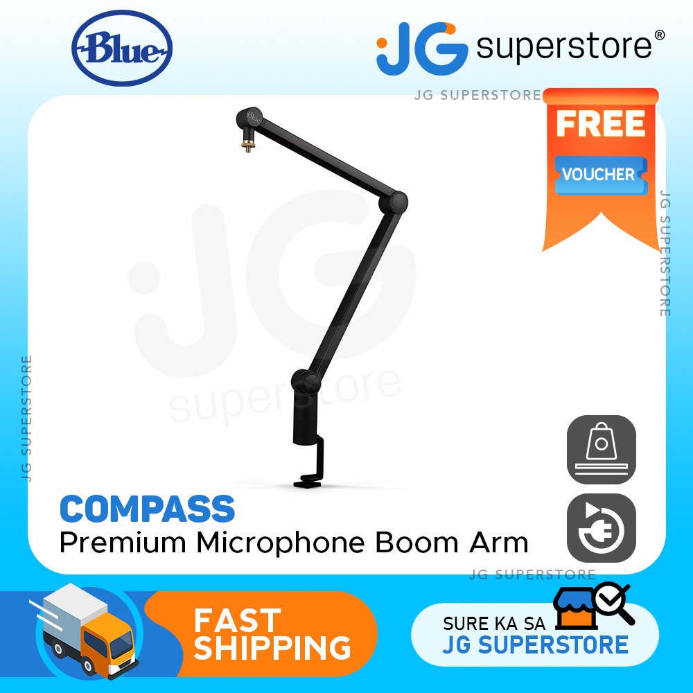 Blue Compass Premium Microphone Boom Arm 1-kg Load Capacity 32in Reach ...