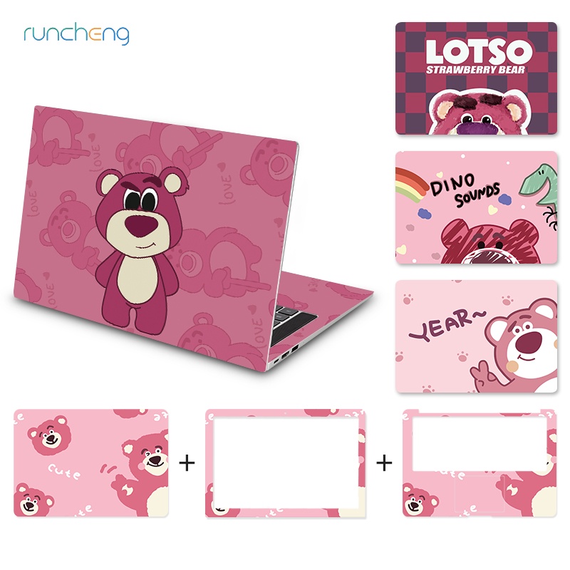 3PCS DIY Strawberry Bear Laptop Sticker Vinyl computer decal without ...