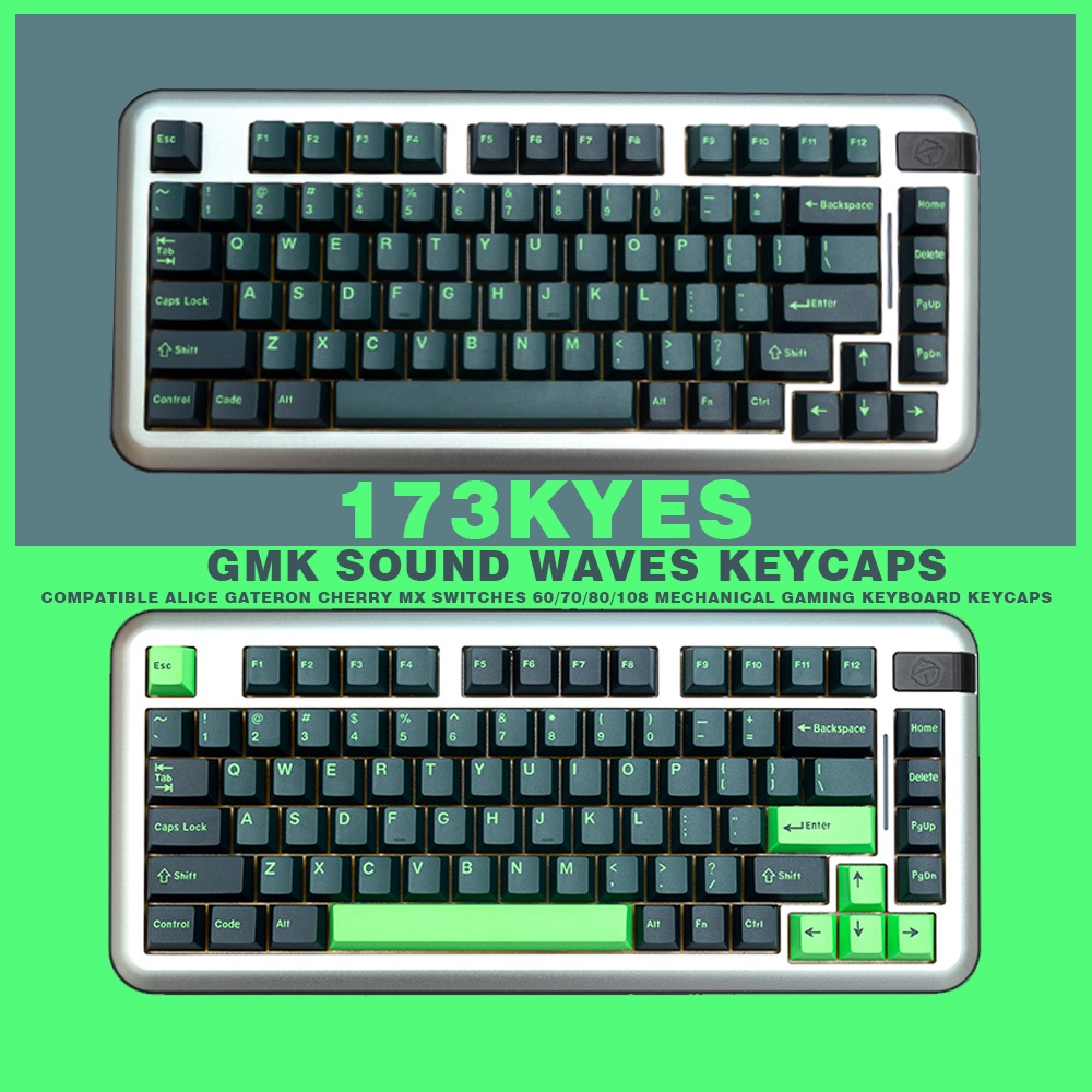 GMK Sound Wave Keycap Set 173Keys Cherry/OEM Profile PBT Compatible ...