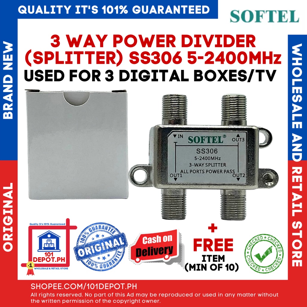 Softel 3 Way Power Divider (SPLITTER) - 5-2400MHz | Shopee Philippines
