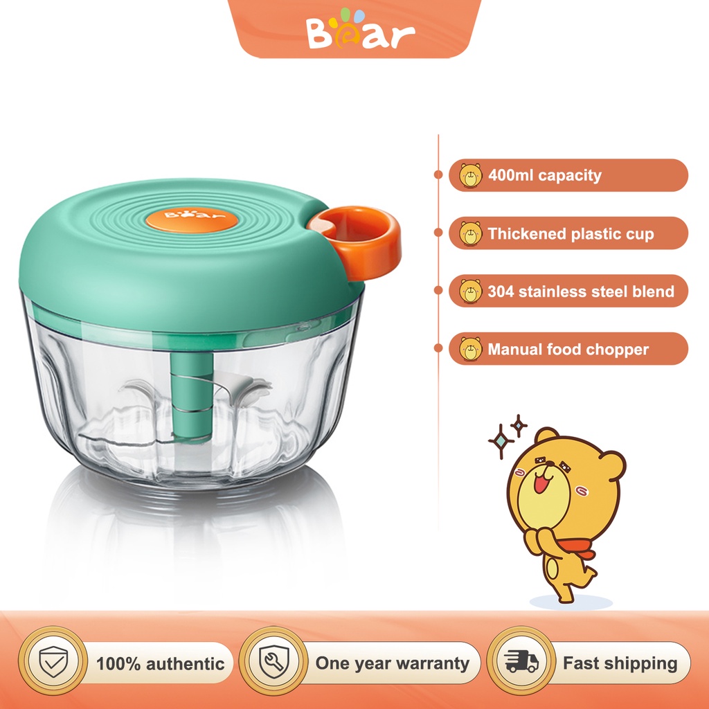 Bear Mini Food Chopper 400ml Hand Pull Chopper Small Household Food ...