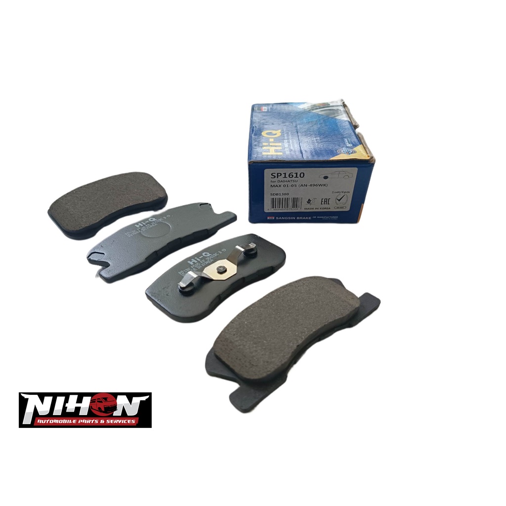 Hi-Q Front Brake Pads for Toyota Wigo 2012-up SP1610 | Shopee Philippines