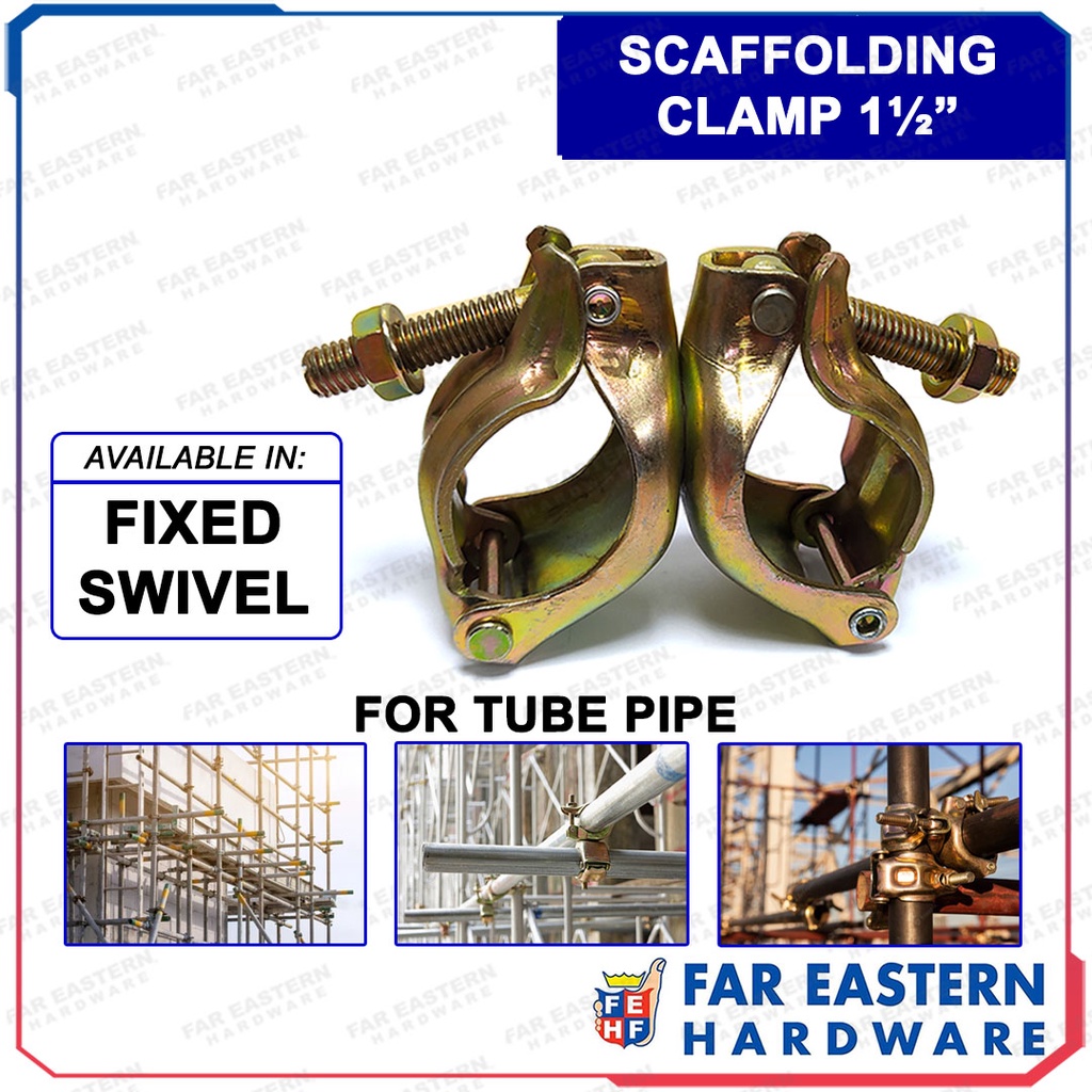 Scaffolding Clamp 1-1/2" for Tube Pipe Fixed | Swivel | Shopee Philippines