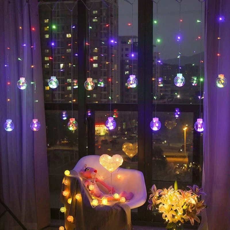 Taiyo Solar Wishing Ball Curtain String Lights LED Christmas Lights ...