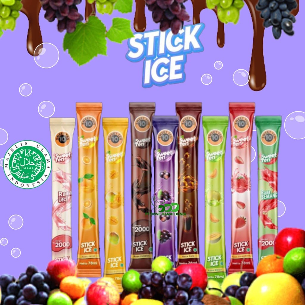Fruit Flavored Ice Stick 78ml x 5 pcs / Sweet Ten Ice VIRAL / Stick Ice ...