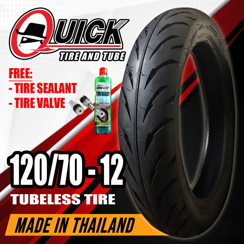 QUICK GR390 PHOENIX 120/70-12 TUBELESS MOTORCYCLE TIRE W/FREE TIRE ...