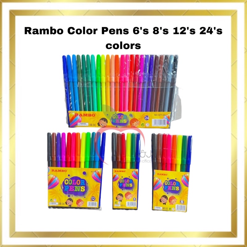 Rambo Color Pen (6,8,12,24) Colors | Shopee Philippines