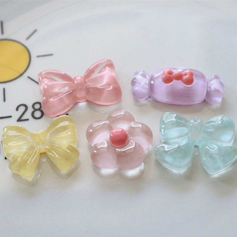 Fashion Resin Bowknot Jibbits for Croc Pink Flower Jibits Charm Candy ...