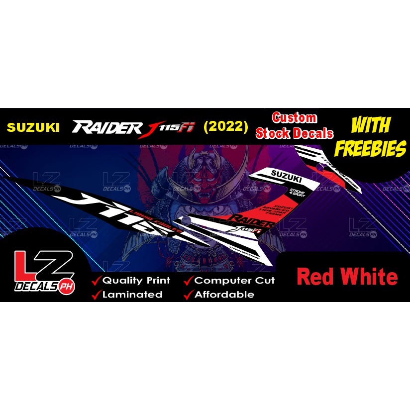 Suzuki Raider J 115 Fi (2022) Custom Stock Decals / Stickers With ...