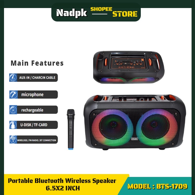 NDR-Q68 Professional Battery System Portable 6.5X2 inches Bluetooth ...