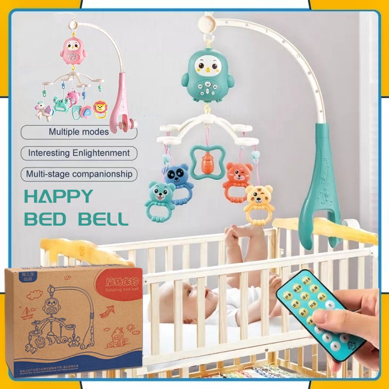 Crib Toys Hanging With Music Projection Baby Bed Bell Remote Control ...