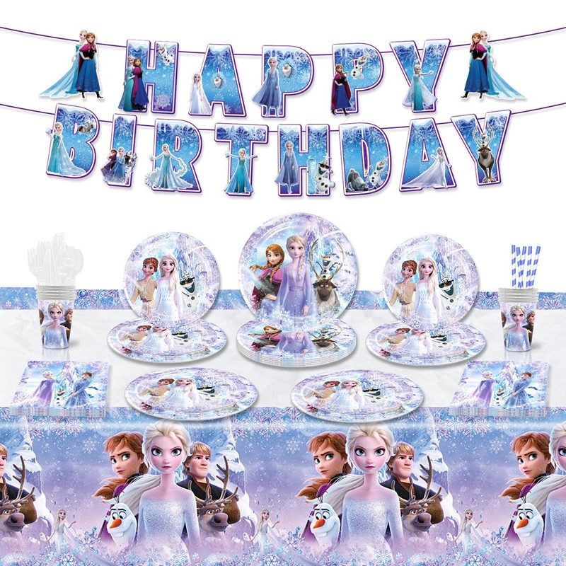 Frozen Anna Elsa Princess Party Decorations For Kids Girls Birthday ...