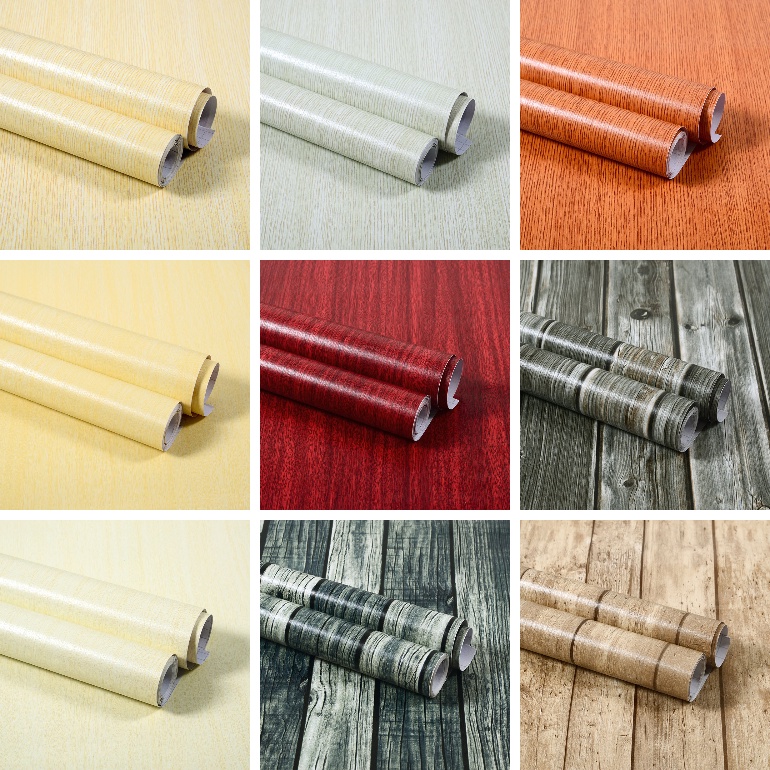 Wood grain wallpaper/vinyl moisture-proof cabinet wallpaper/wooden ...