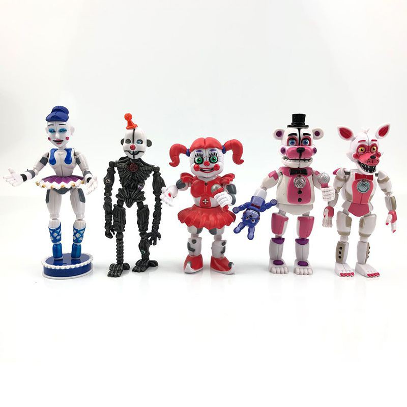 5 pcs/set FNAF Five Nights At Freddy's Baby Ballora Funtime Freddy ...
