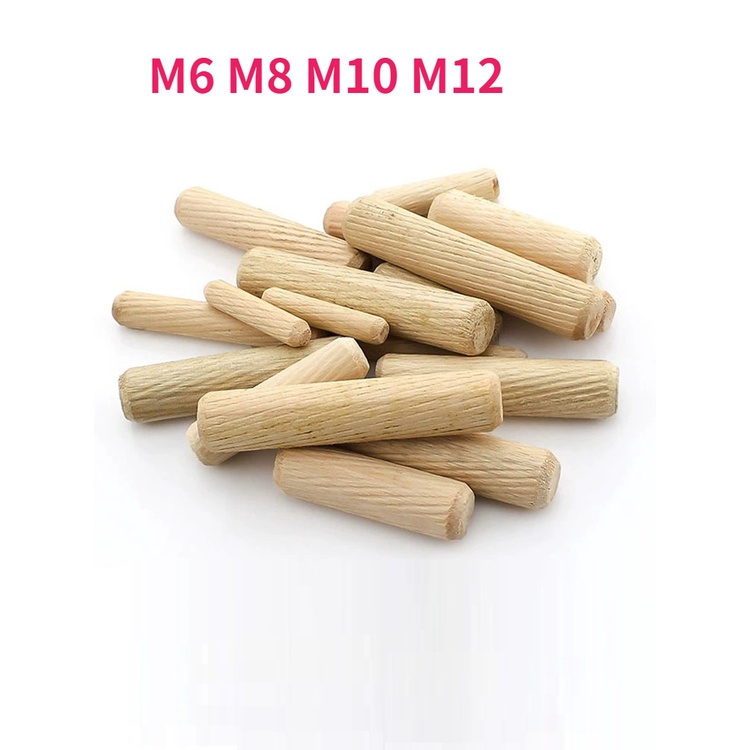 M6 M8 M10 M12 Wooden Dowel Cabinet Drawer Round Fluted Wood Craft Dowel ...