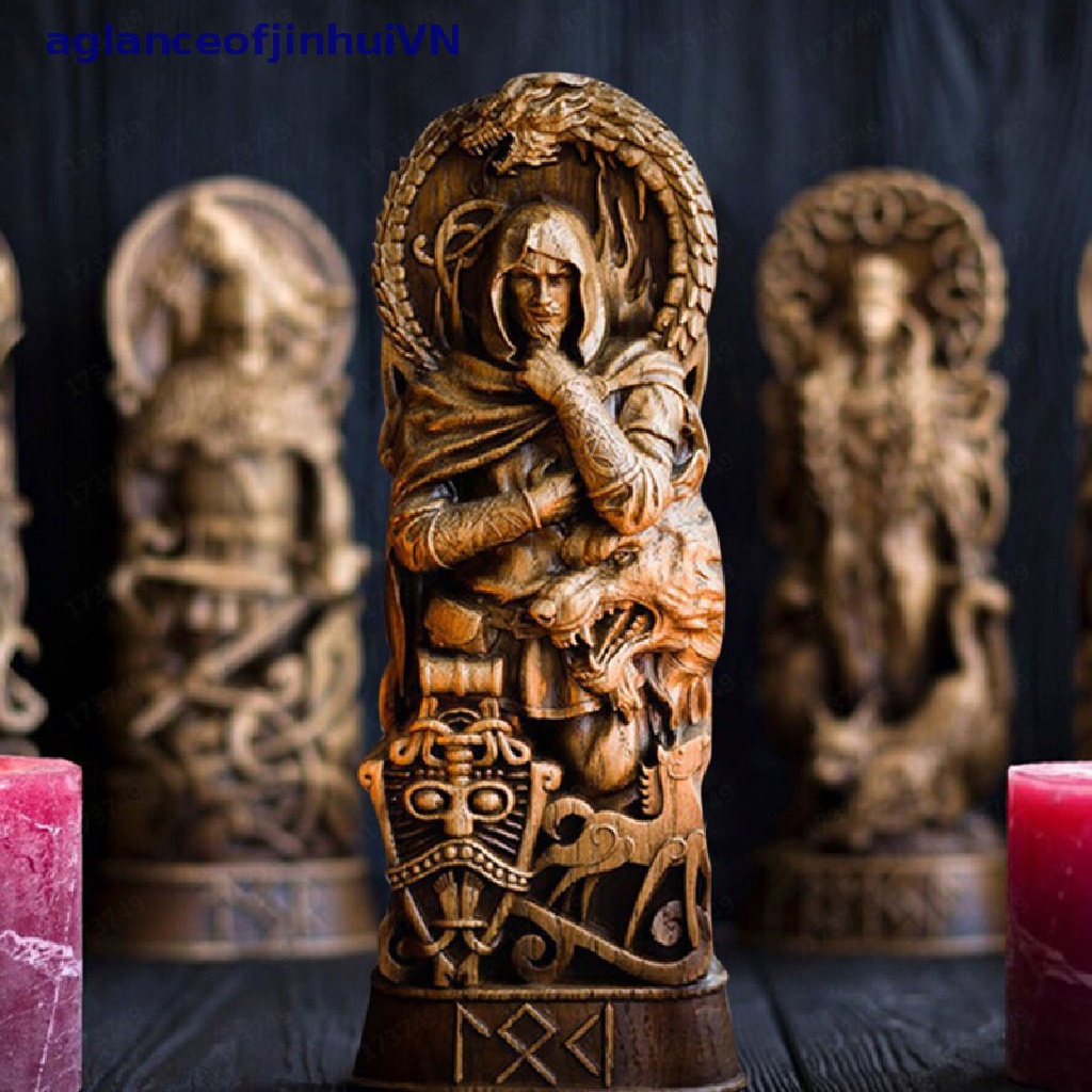 [aglanceofjinhui] Freyja Statue Norse God Carving Altar Heathen Asatru ...