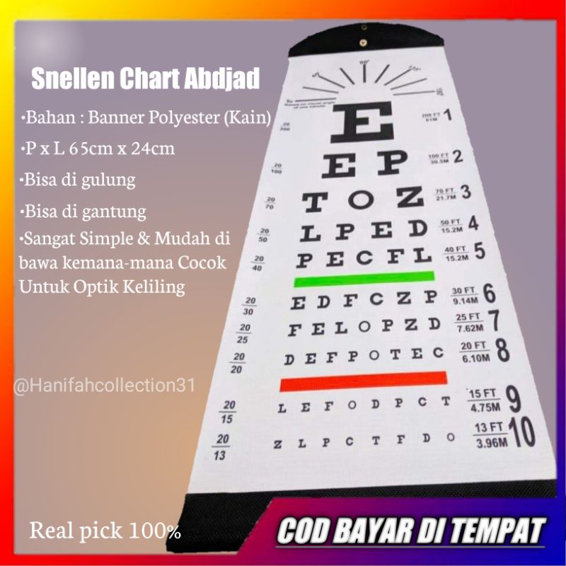 MATA Snellen Chart Alphabet Fabric Material Banner Polyester ...