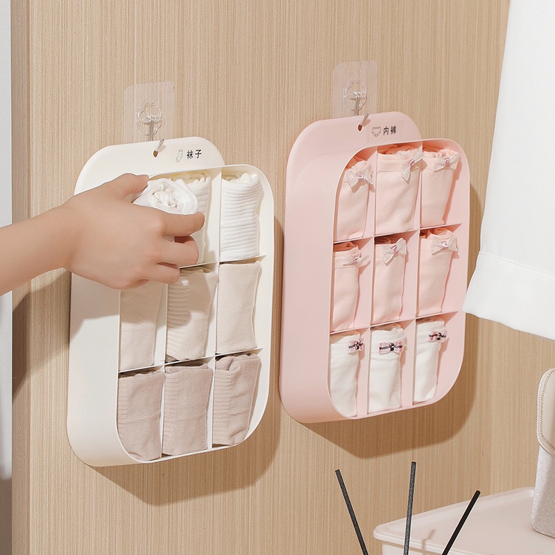 Socks Underwear Storage Rack Box Compartment Wardrobe Dormitory Wall ...